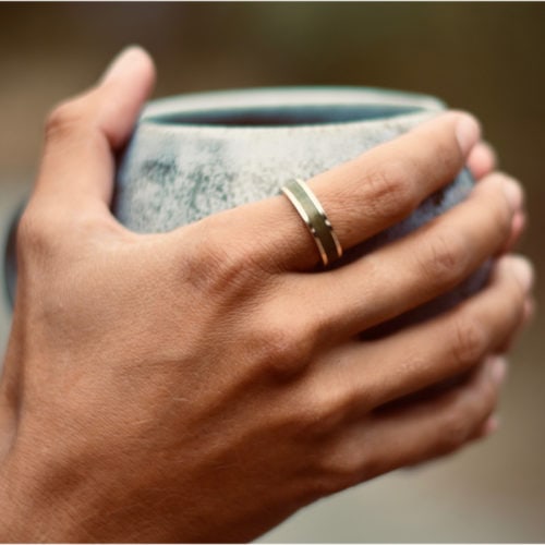 Rua Kōura - Gold and Pounamu wedding ring - Taonga by Timoti